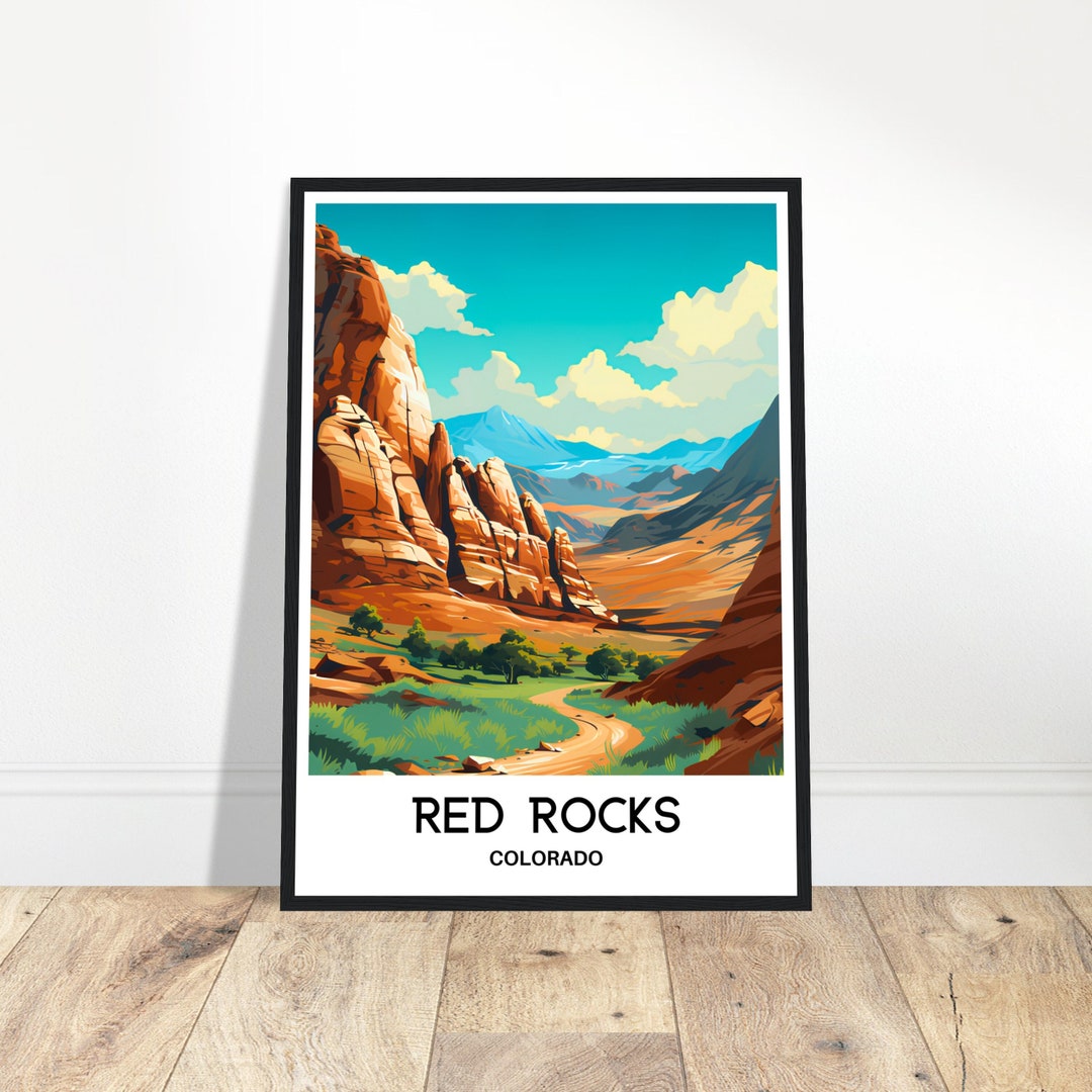 Red Rocks Travel Print Red Rocks Poster American Art Print America ...