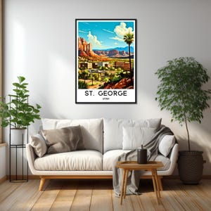 St. George Travel Print St. George Poster American Art Print Utah Lover ...