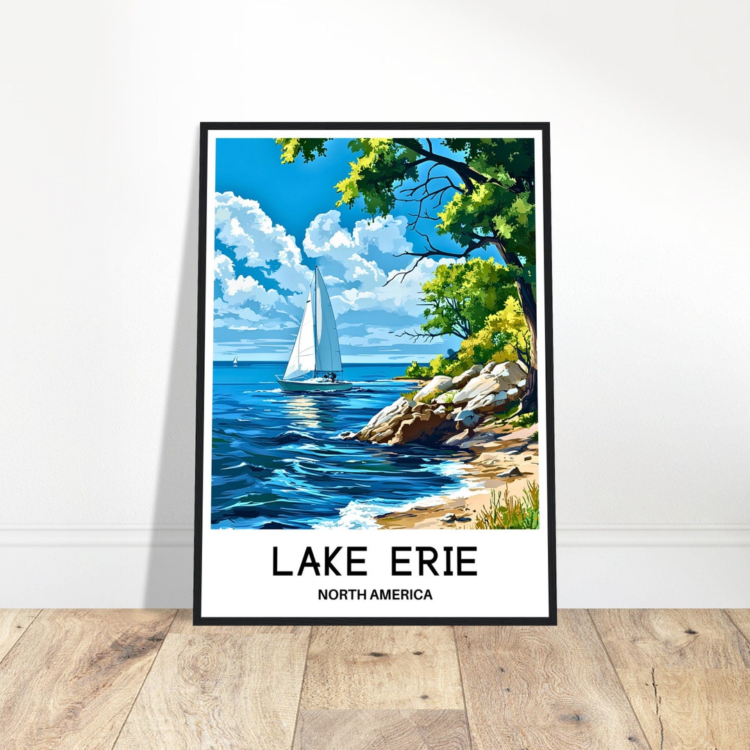 Lake Erie Travel Print Lake Erie Poster American Art Print North ...