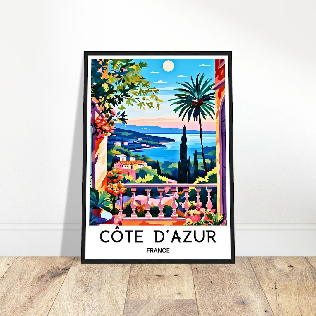 Cote D'azur Travel Print Cote Dazur Poster French Riviera Art Print ...