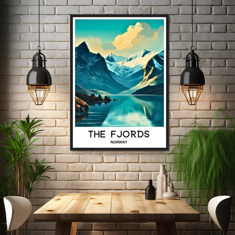 The Fjords Travel Poster Fjords Travel Print Fjords Wall Art Fjords ...