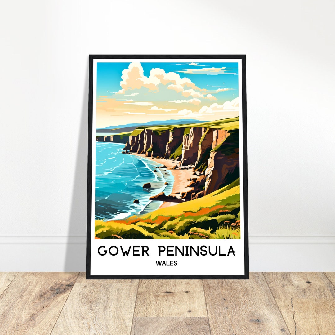 Gower Peninsula Travel Print Gower Poster Welsh Art Print Wales Lover ...