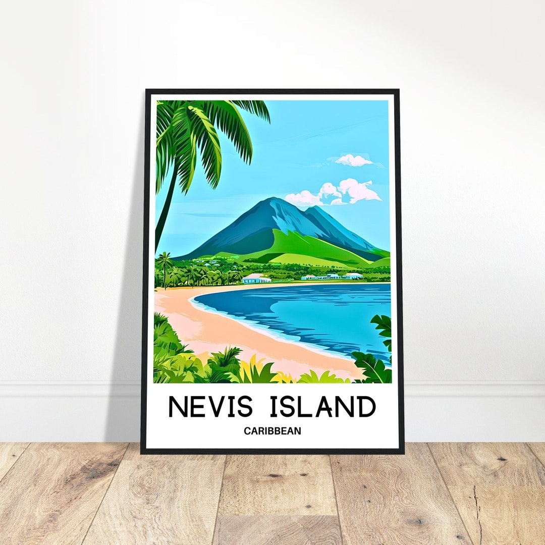 Nevis Island Travel Print Nevis Poster Caribbean Art Print Caribbean ...
