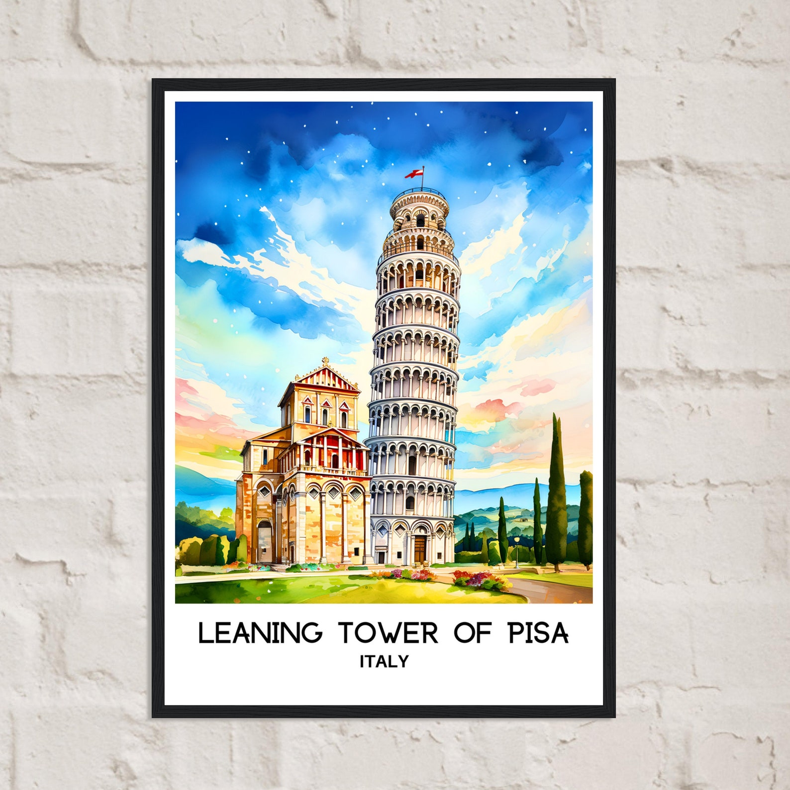 Leaning Tower of Pisa Watercolor Print Pisa Tower Travel - Etsy