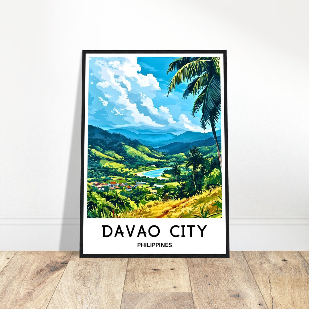 Davao City Travel Print Davao City Poster Philippines Art Print ...
