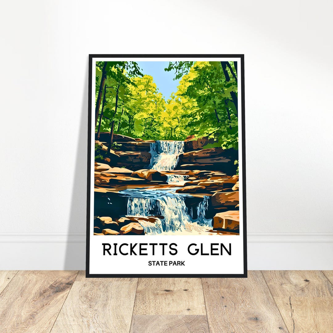 Ricketts Glen State Park Travel Print Poster American Art Print ...
