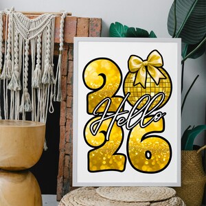 Hello 2026: Happy New Year Shirt Design PNG and JPG File (digital ...