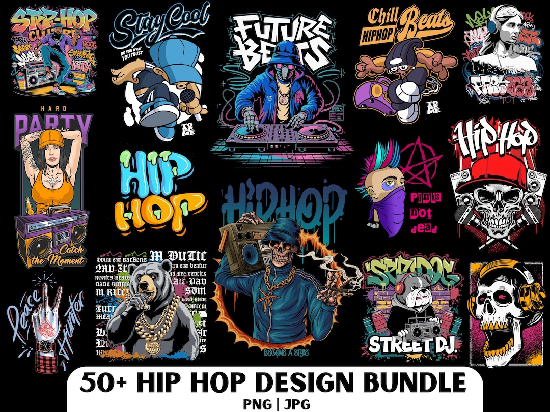 Hip Hop Rapper T-shirt Designs: 50 PNG Bundle (digital Download) - Etsy