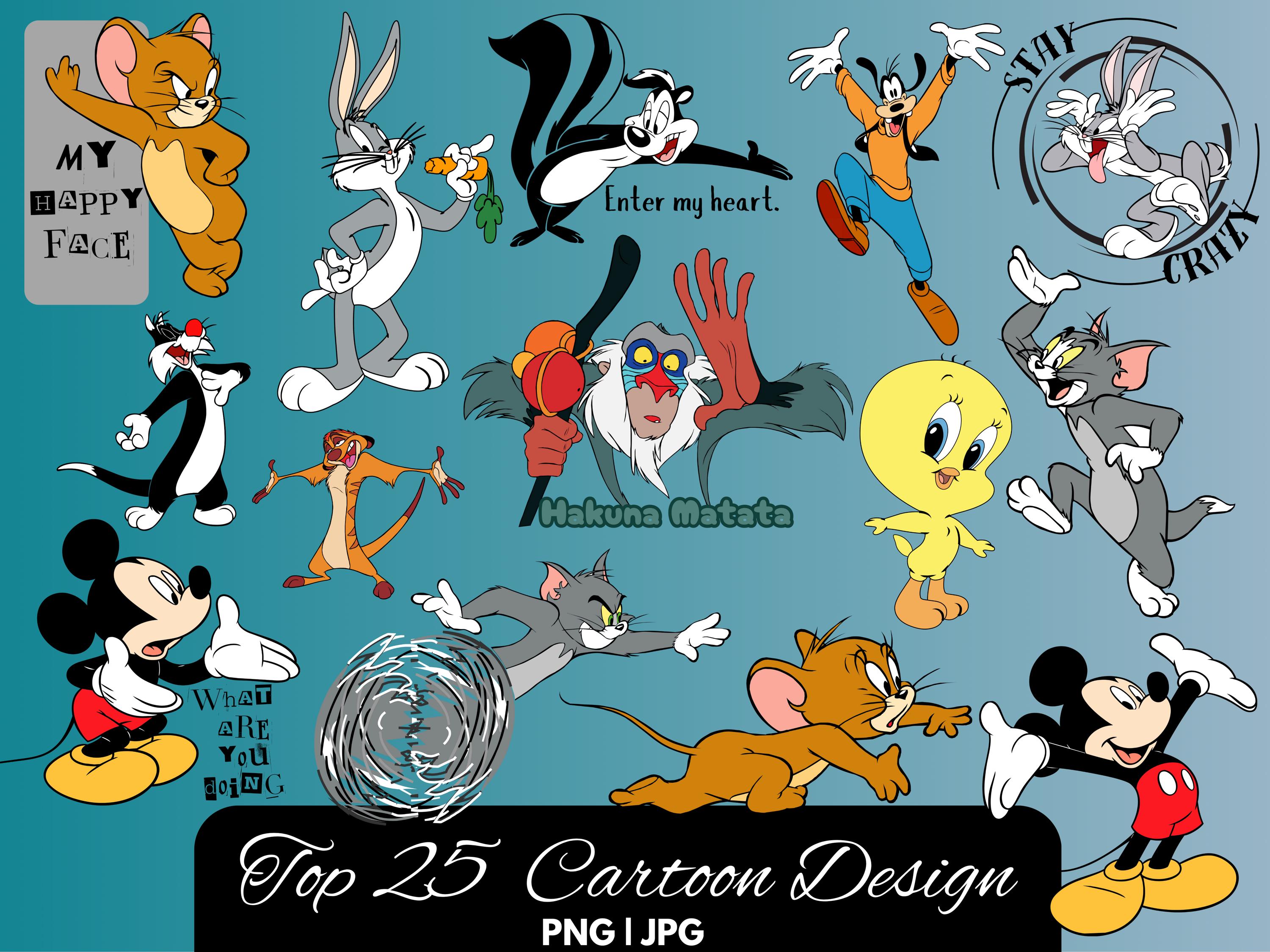 Cartoon Design PNG, Cartoon Characters Printable Design T-shirts ...