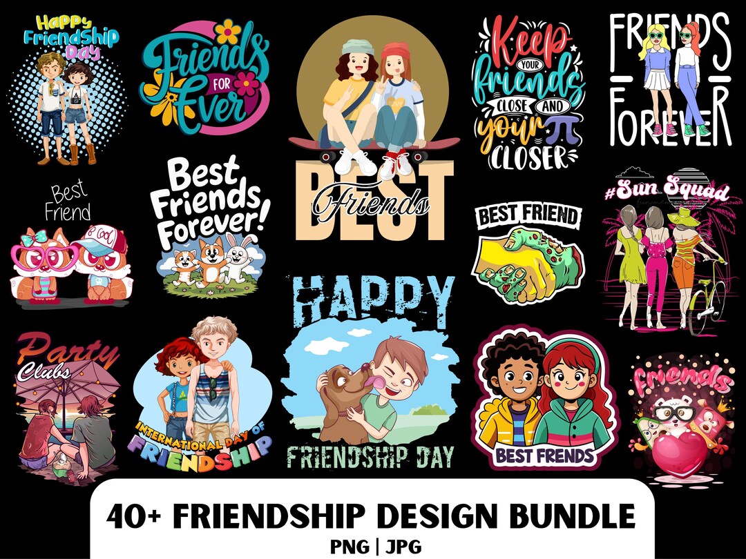 Friendship Design PNG, Friend PNG Bundle, Bestfriend PNG, Friend Quotes ...