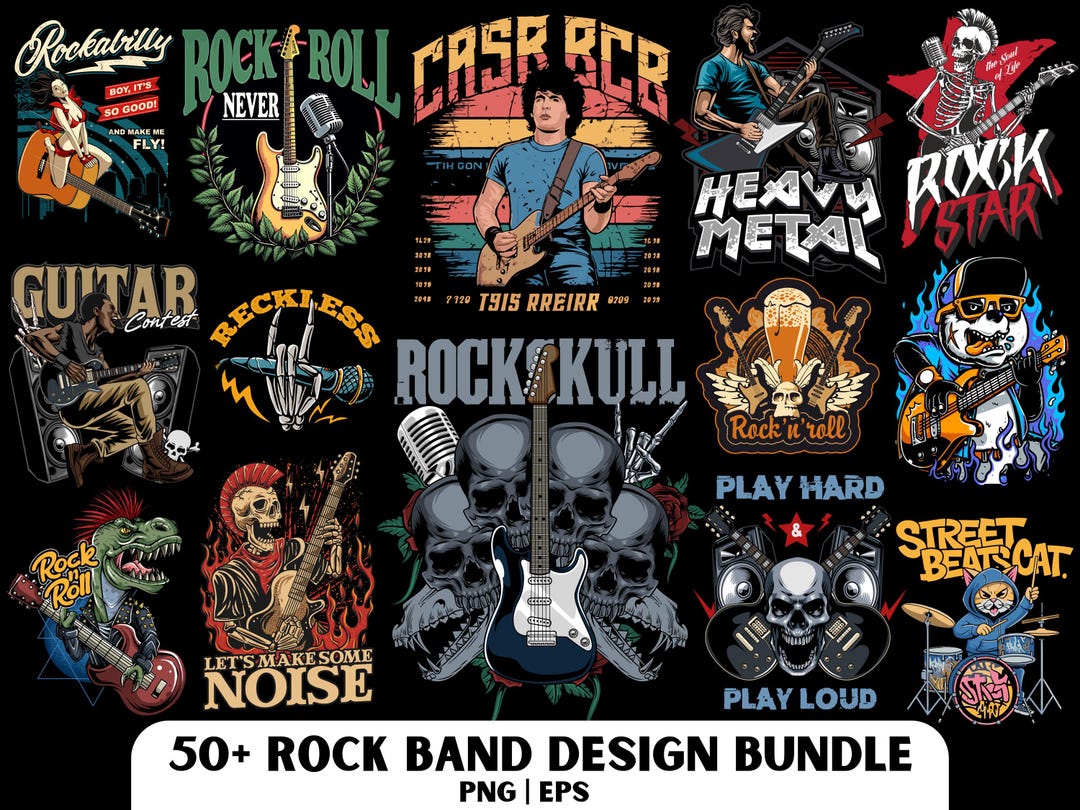 Rock Band PNG, Rock and Roll PNG, Rock and Roll T-shirt, Metal Rock PNG ...