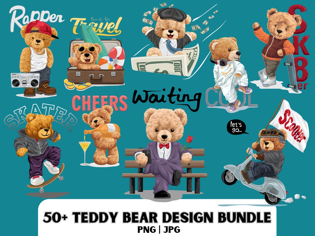 Teddy Bear T-shirt Design, Bear Design PNG and JPG File, Teddy Design ...