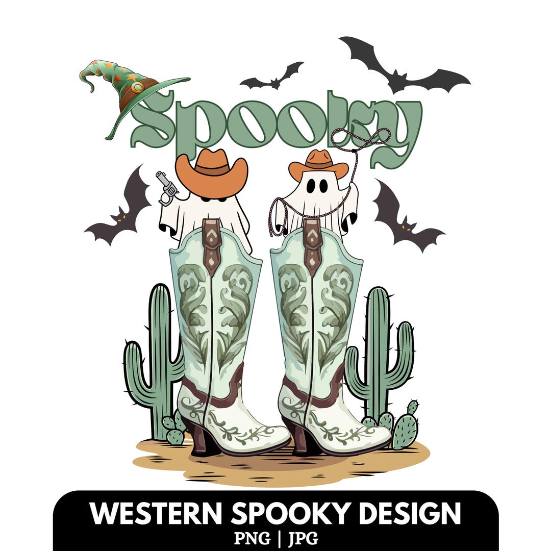 Western Spooky PNG, Western Ghost PNG, Cowboy Ghost Shirt Design ...