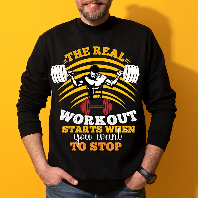 Workout Design Bundle: Gym T-shirt PNG & EPS File, Fitness Design ...