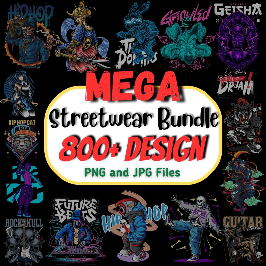 Streetwear PNG Bundle: 800+ Urban Style Designs, Street Style T-shirt ...