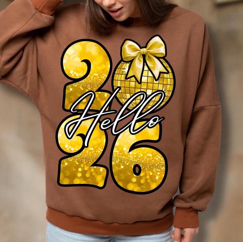 Hello 2026: Happy New Year Shirt Design PNG and JPG File (digital ...