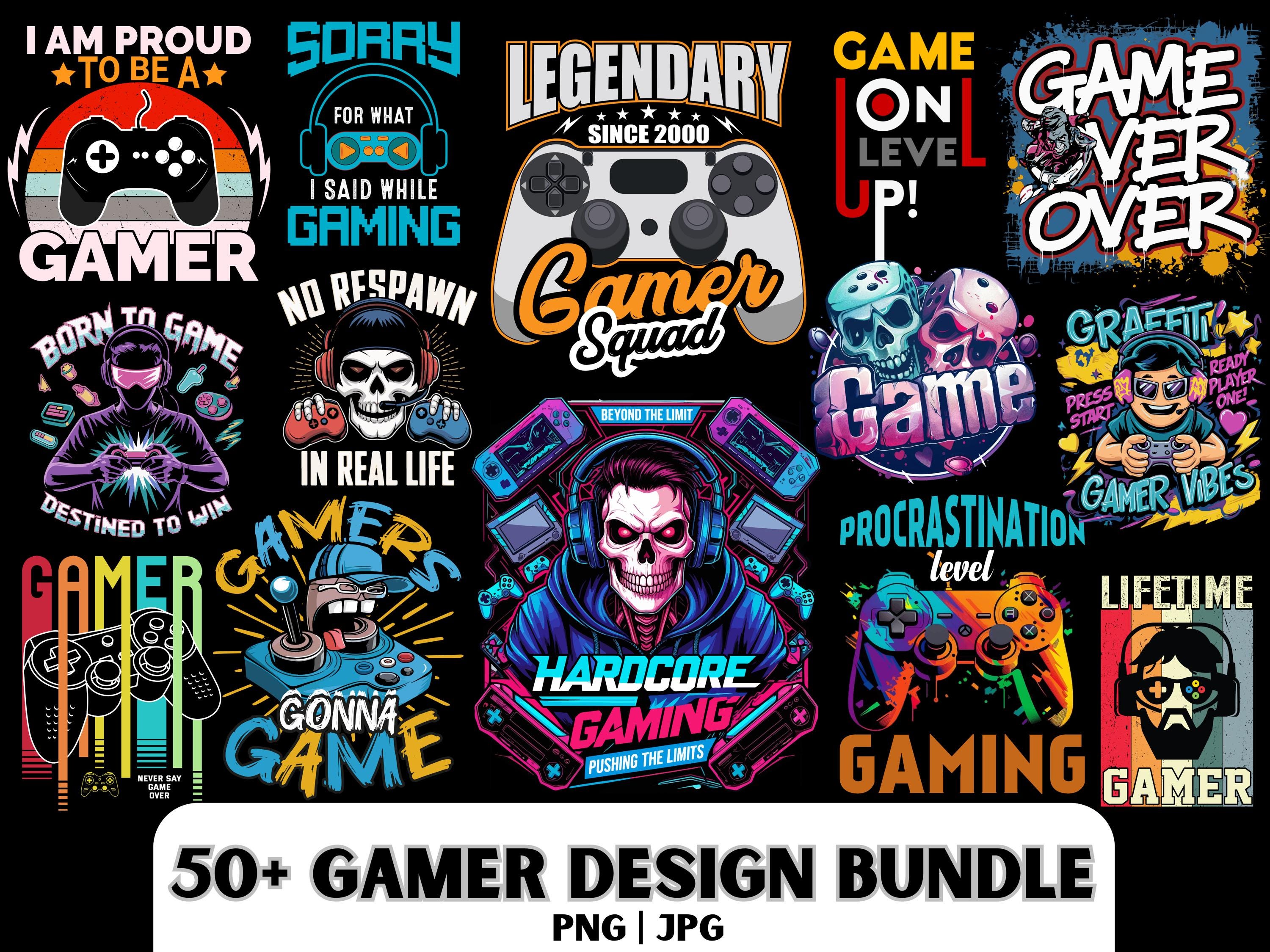Gamer Design PNG Bundle: Video Game Graphics (digital Download) - Etsy