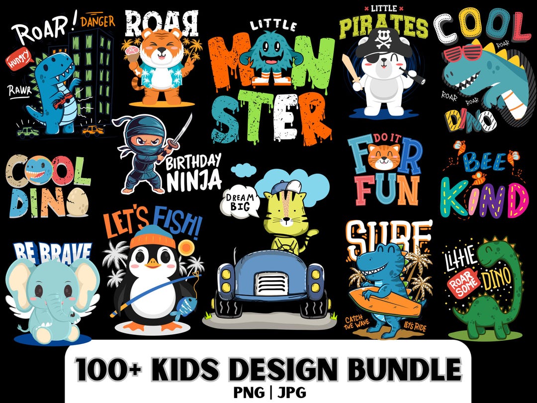 Animated Kids Design, Cute Kids Design Bundle, Superhero Design, Kids ...