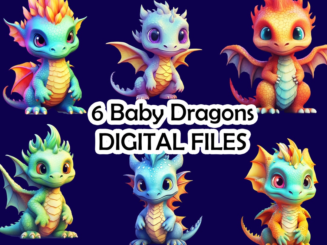 Dragon Clipart Dragon Clip Art PNG Adorable Dragons - Etsy Australia