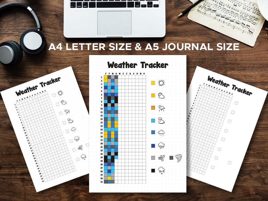 Weather Tracker Printable | Yearly Weather Log | Daily Weather Journal ...
