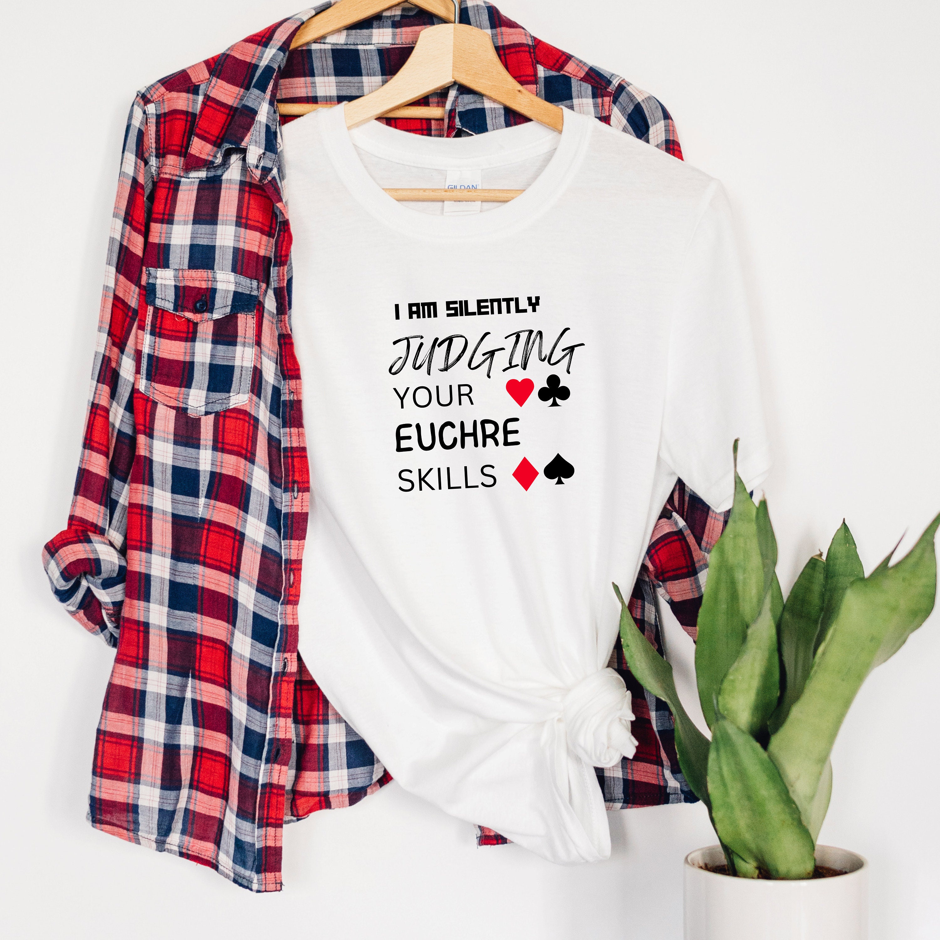 Euchre Tee Shirt - Silently Judging Your Skills - Euchre Tee Shirt ...