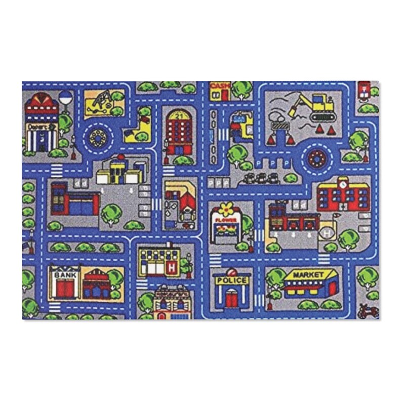 90'S Retro Roadmap Rugs for Kids- Vintage Inspired. Retro Road Map Rug ...