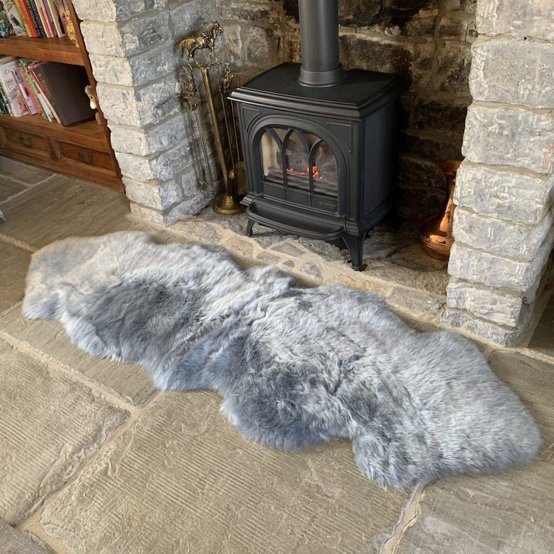 Genuine Sheepskin Rug Luxe Grey Sheep Skin Rug Premium Fur New Zealand ...