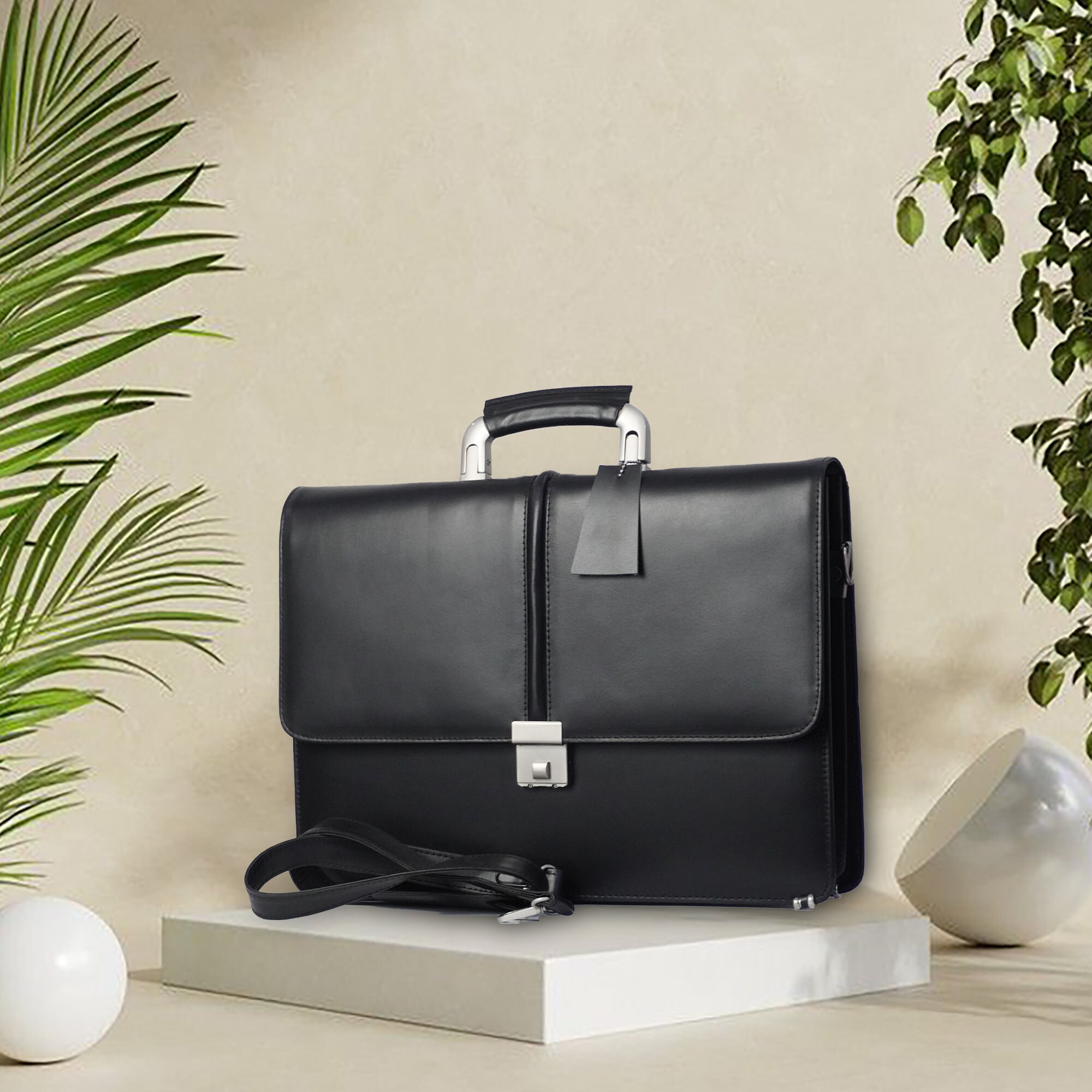 Leather Briefcase With Handle & Straps for Men and Women - Etsy