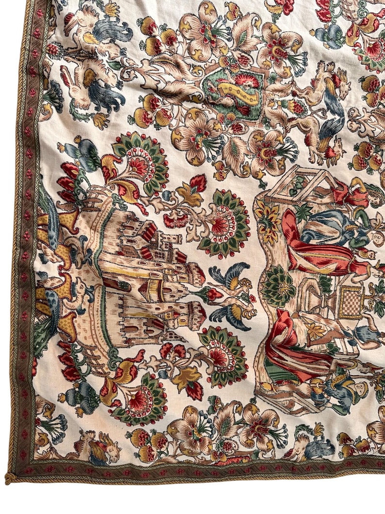 Medieval Castle Tapestry Wall Hanging – Handmade Antique Textile With ...