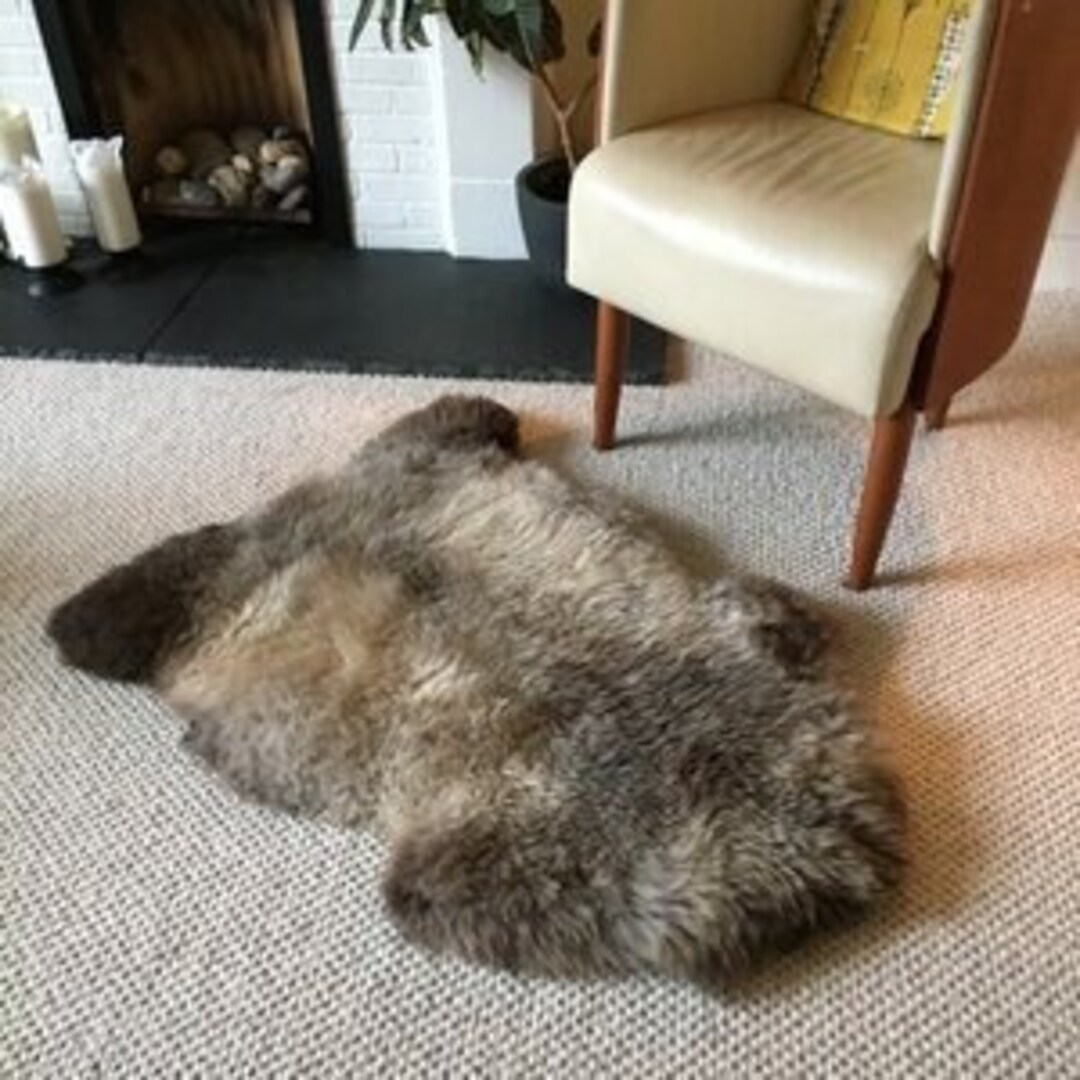 Genuine Sheepskin Rug Luxe British Grey Brown Sheep Skin Rug - Etsy UK