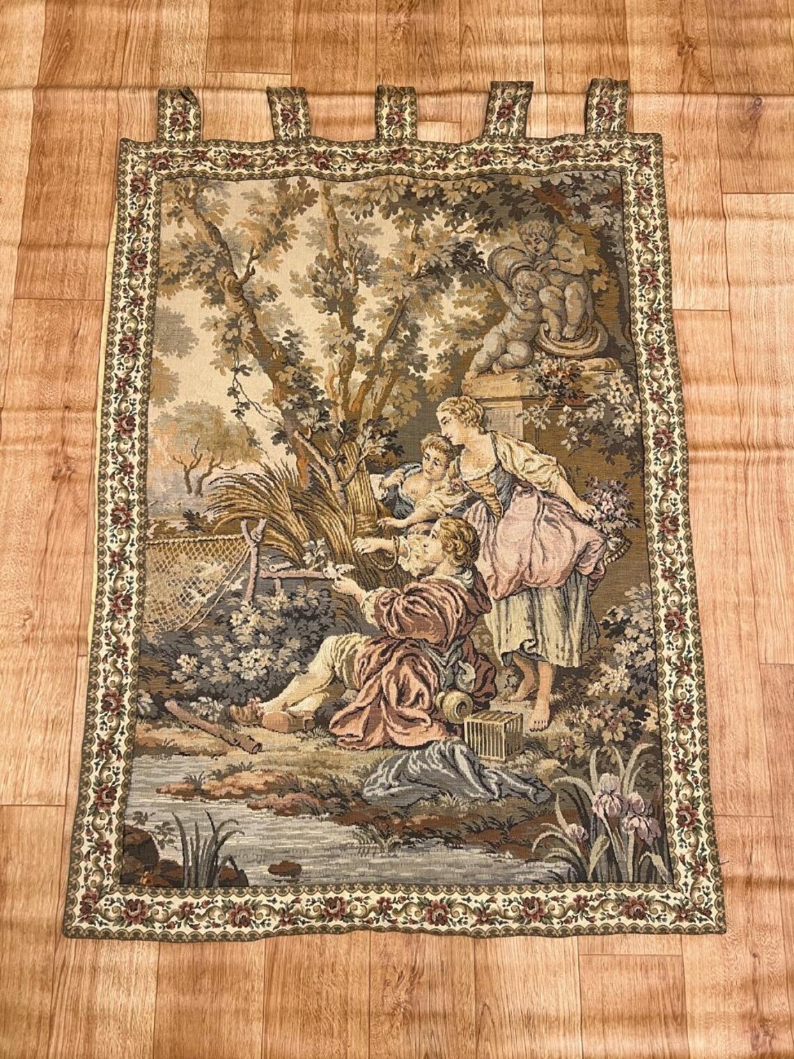 Antique Gobelin Tapestry Wall Hanging, Dining Room Tapestry, Heritage ...