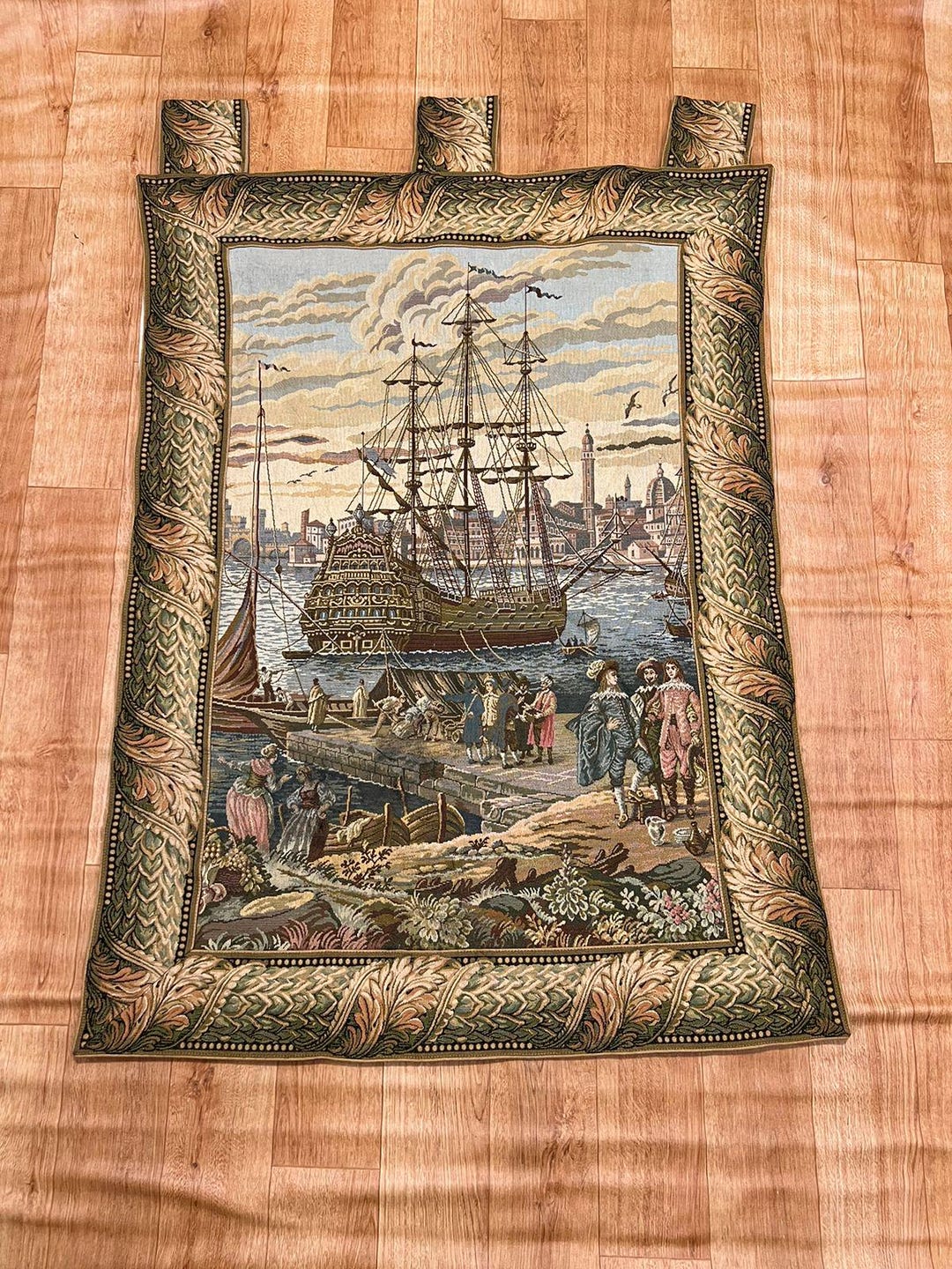 Antique Goblin the Galleon I Italian Tapestry Wall Hanging ,living Room ...