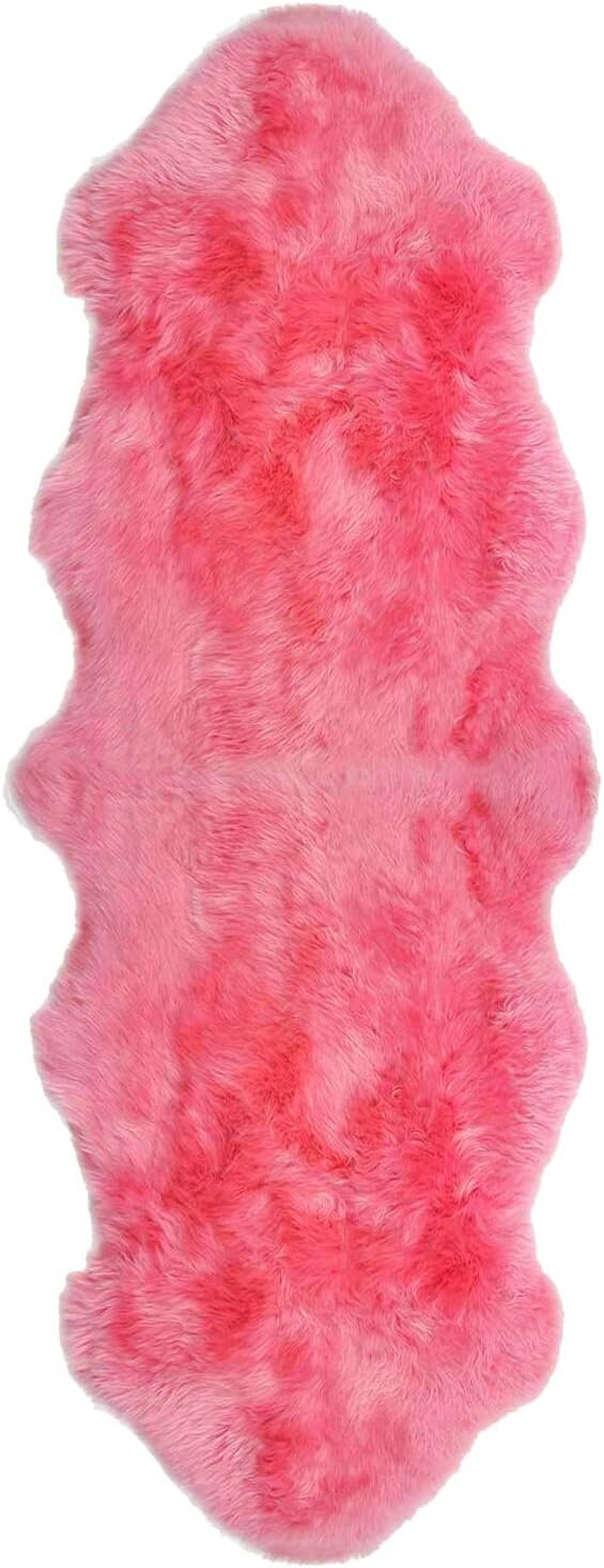 Genuine Sheepskin Rug Fuschia Pink Sheep Skin Rug Premium New Etsy