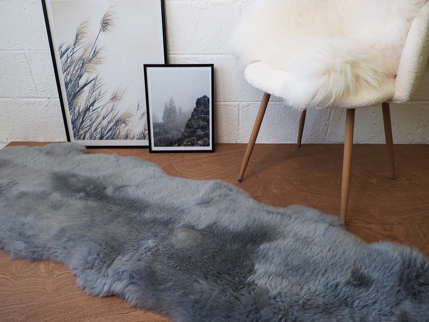 Genuine Sheepskin Rug Luxe Grey Sheep Skin Rug Premium Fur New Zealand ...