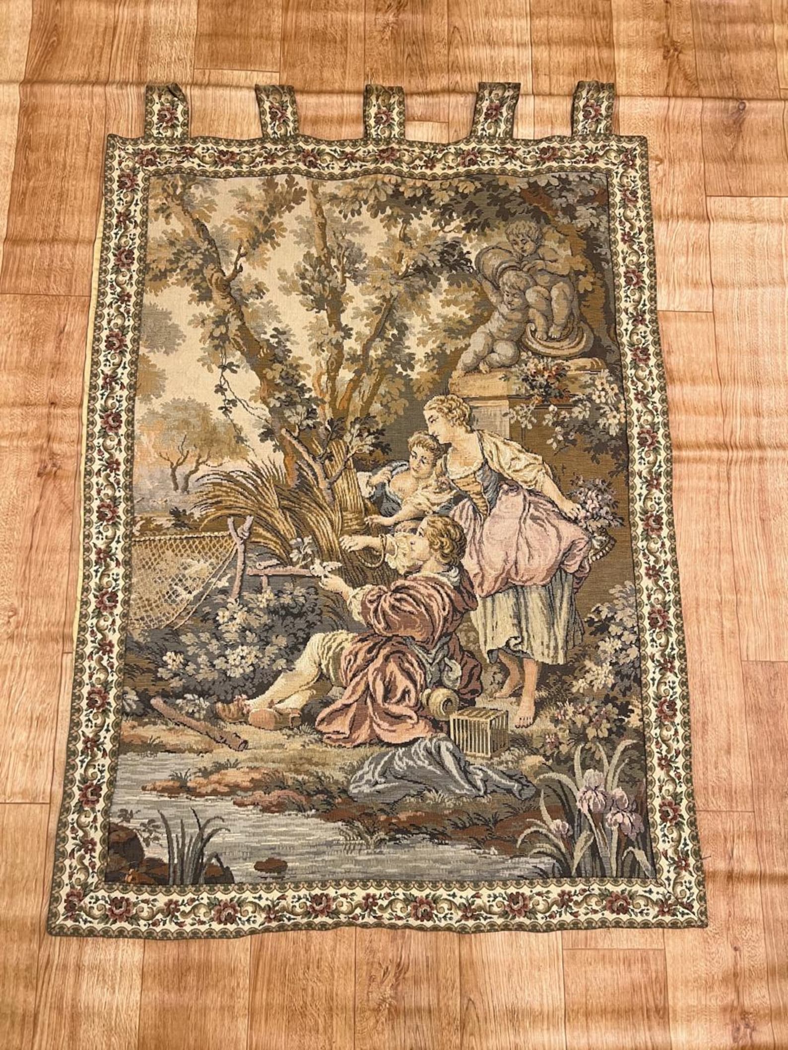 Antique Gobelin Tapestry Wall Hanging, Dining Room Tapestry, Heritage ...