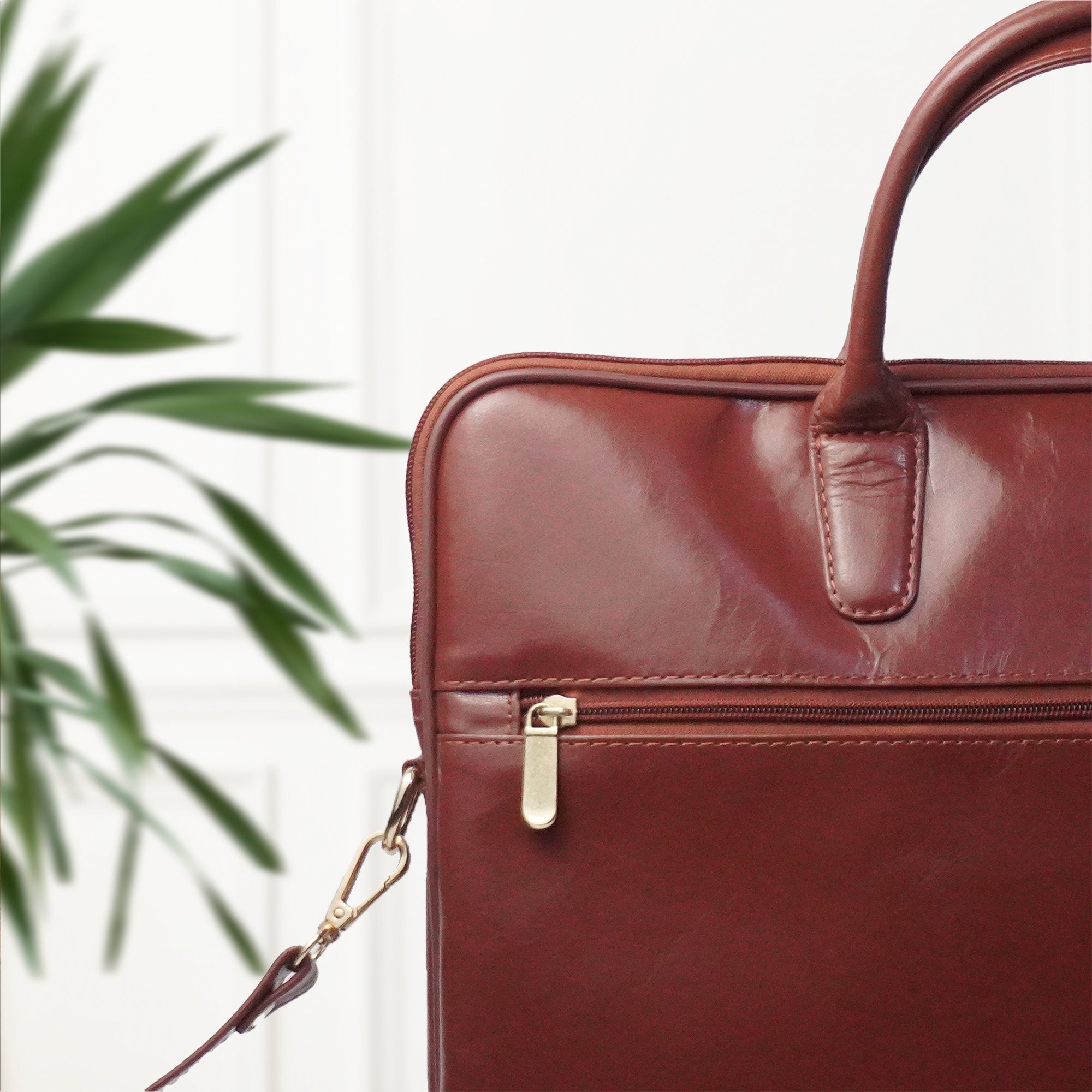 Leather Tote Bag, Leather Laptop Bag With Handle & Straps for Men and ...