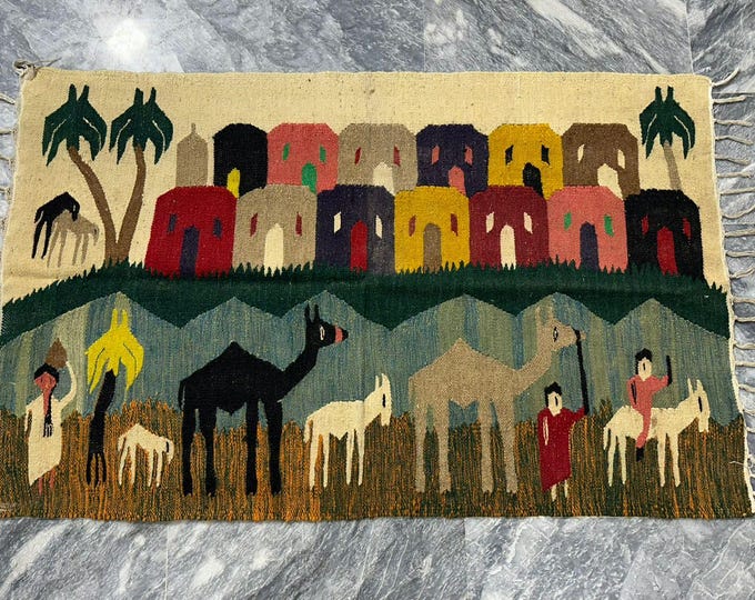 Vintage Handmade Egyptian Khayamiya Embroidered Textile Art / Patchwork ...