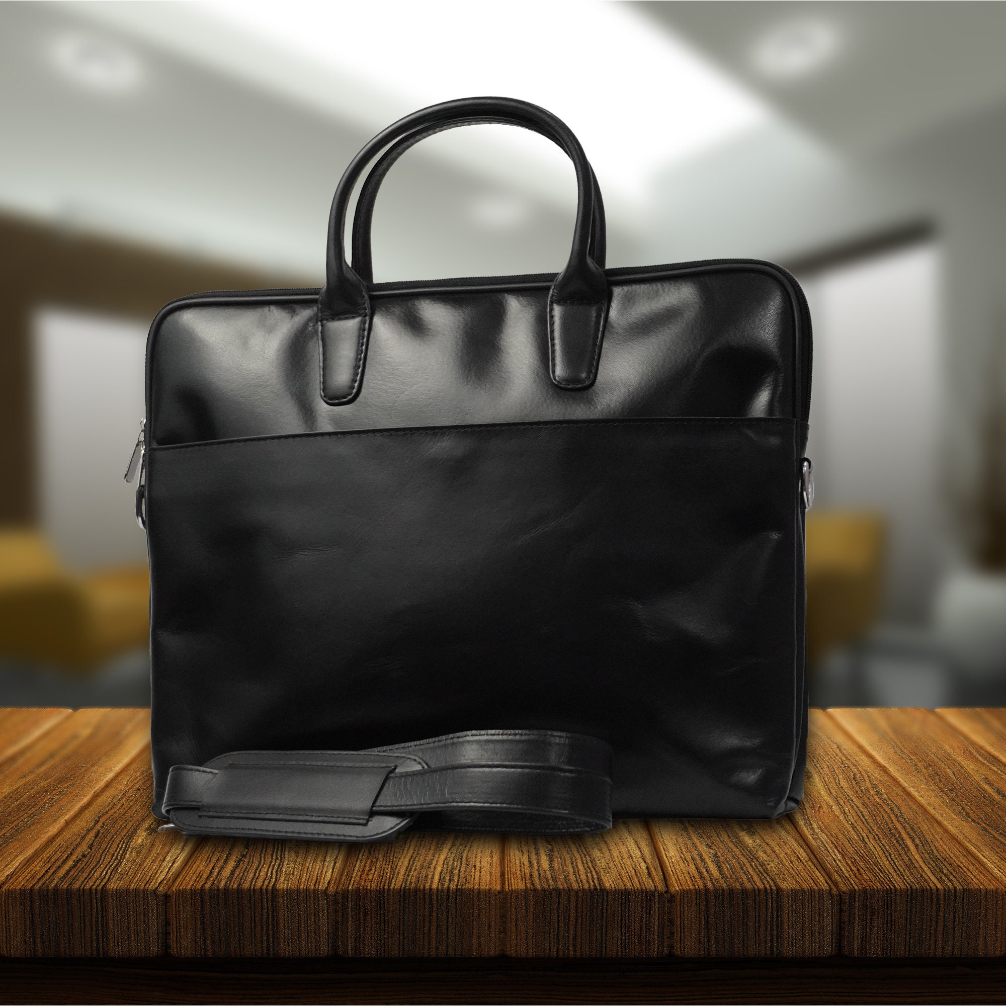 Leather Tote Bag, Leather Laptop Bag With Handle & Straps for Men and ...