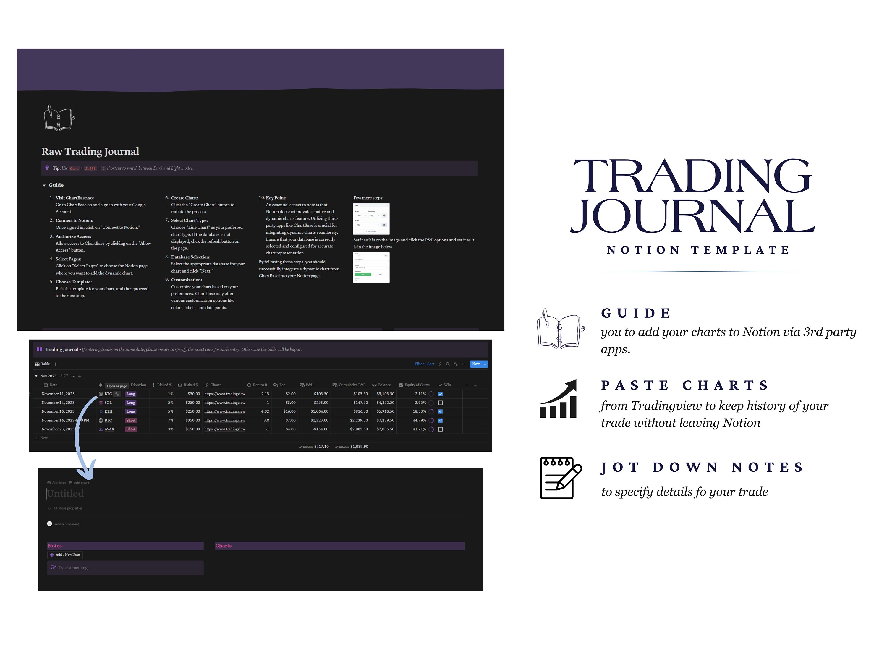 Basic Trading Journal | Notion Template | Forex Crypto | Analytics ...