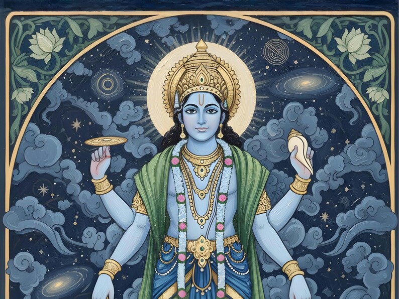 Lord Vishnu Garuda Art Print | Hindu God Narayana, Meditation Home ...