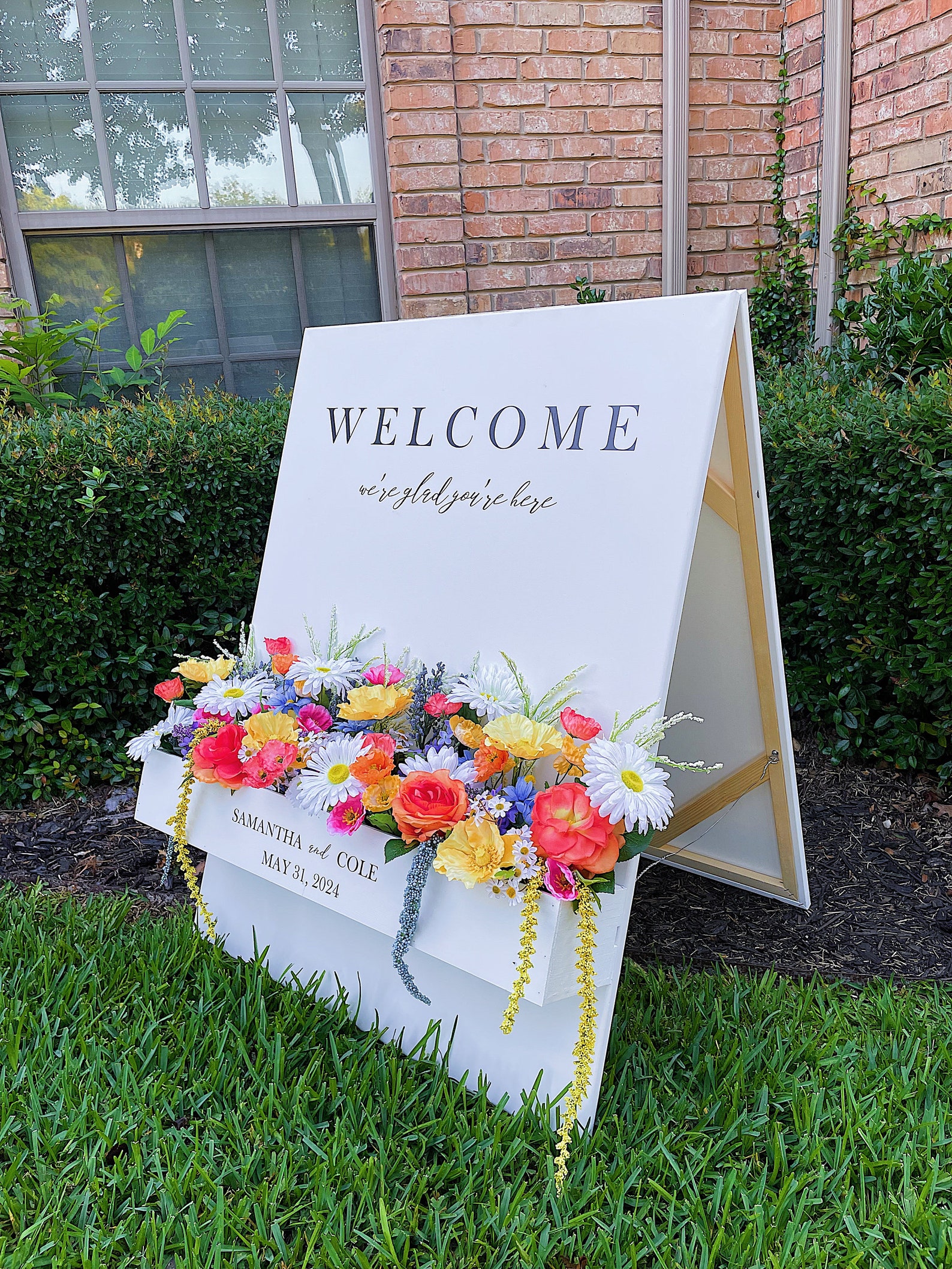 Flower Box Welcome Sign Personalized Extra Large Weddings & - Etsy