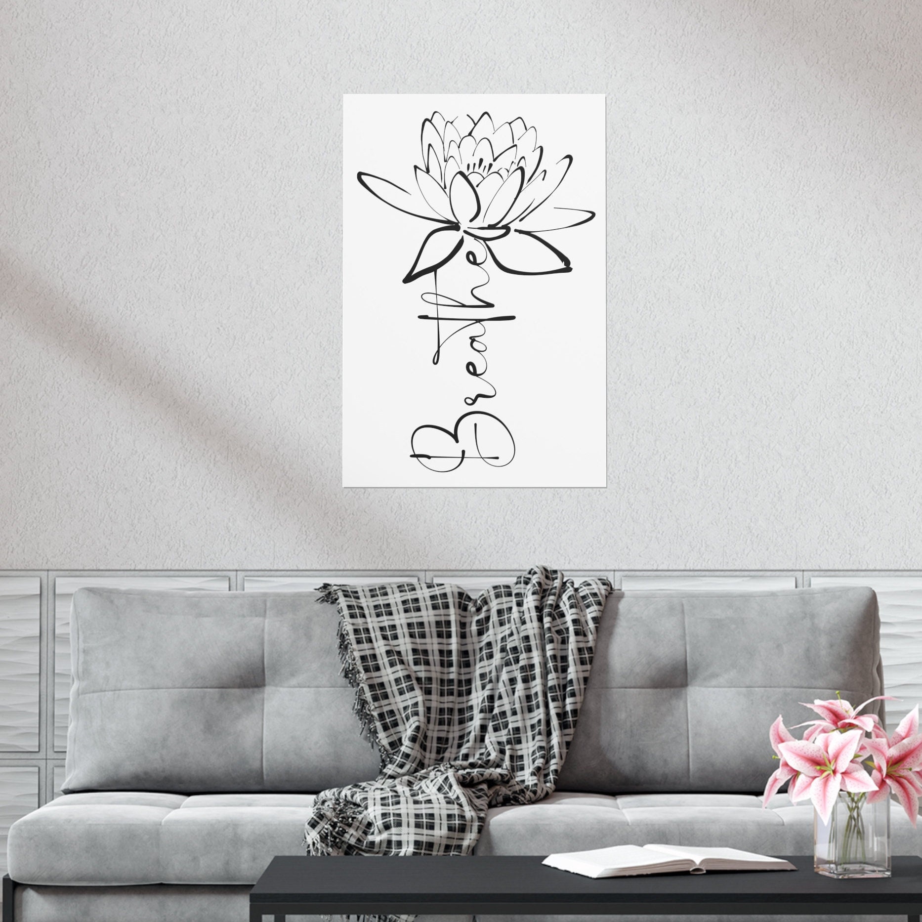 Breathe Posters, Meditation Posters, Breathe Flower Posters, Yoga Room ...
