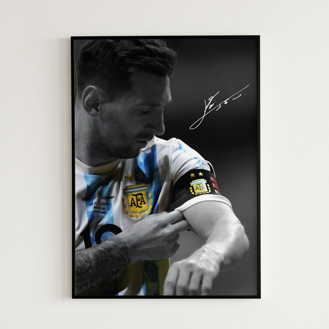 Lionel Messi Poster Soccer Jersey Argentina Poster Football Messi Wall ...