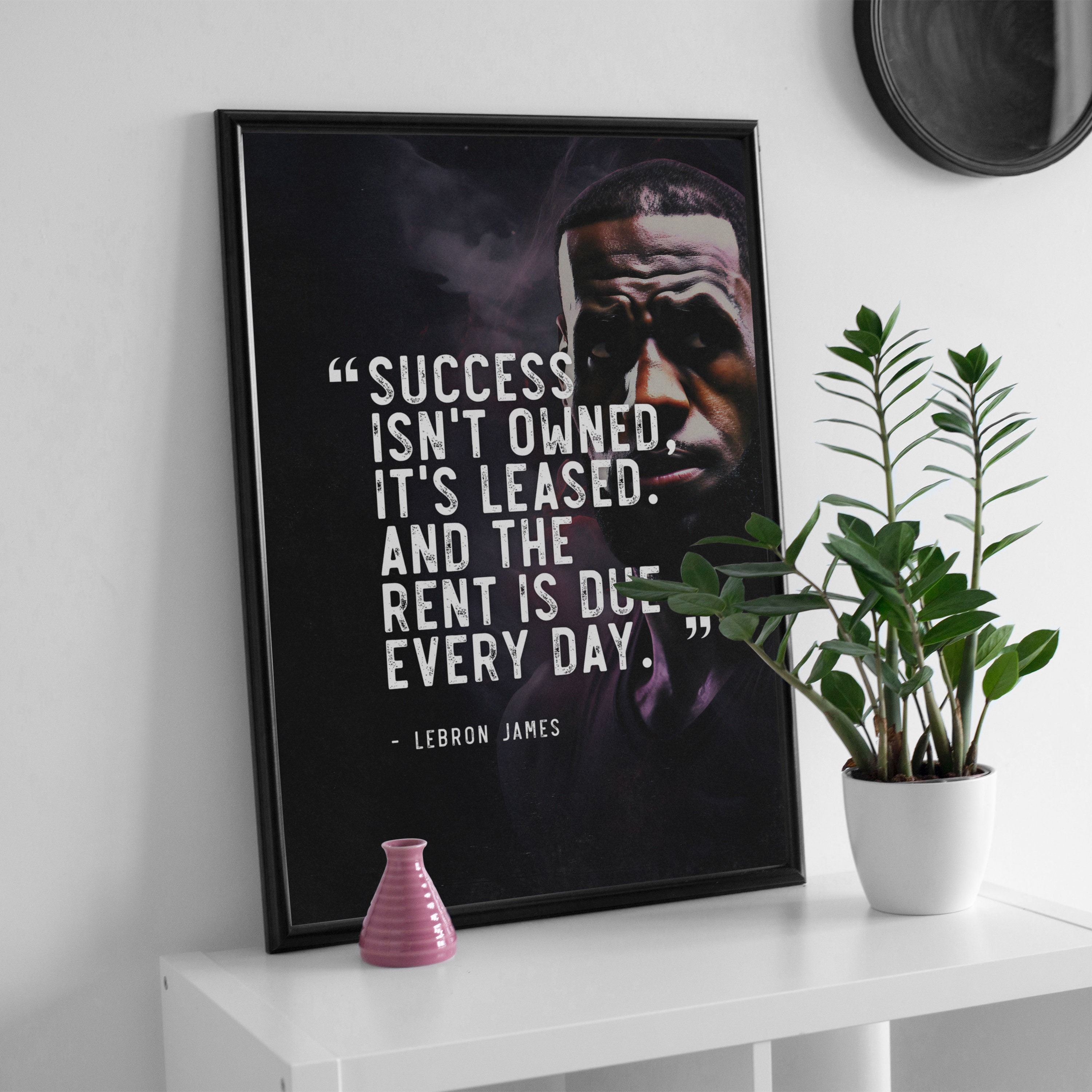 Lebron James Poster Inspirational Quote NBA Wall Art NBA Legend Lakers ...