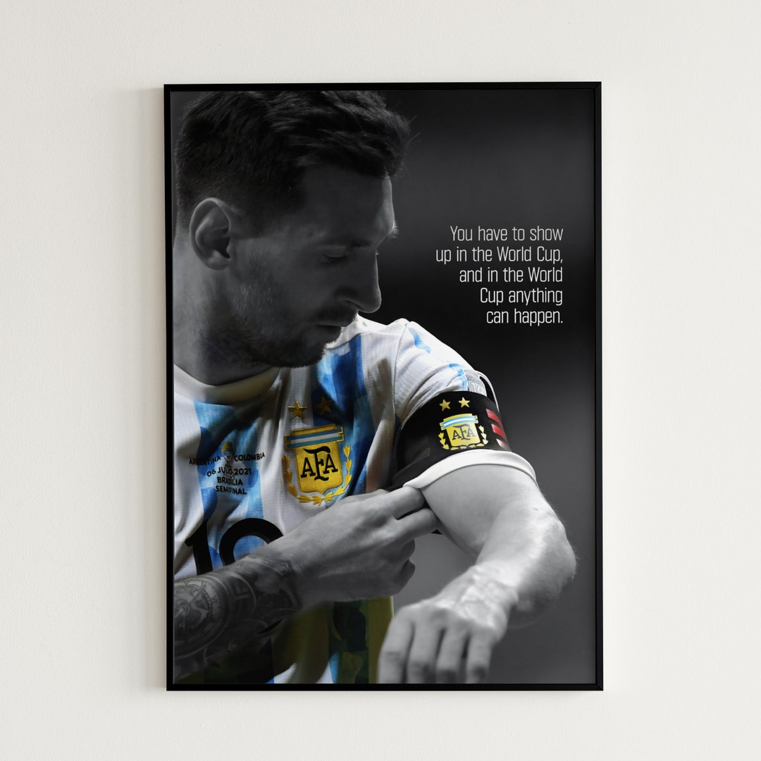 Lionel Messi Poster Soccer Jersey Argentina Poster Football Quote Messi ...