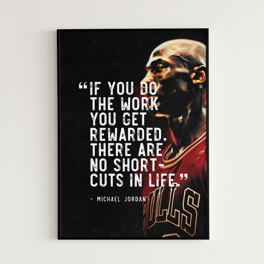 Michael Jordan Poster Inspirational Quote NBA Wall Art NBA Legend ...