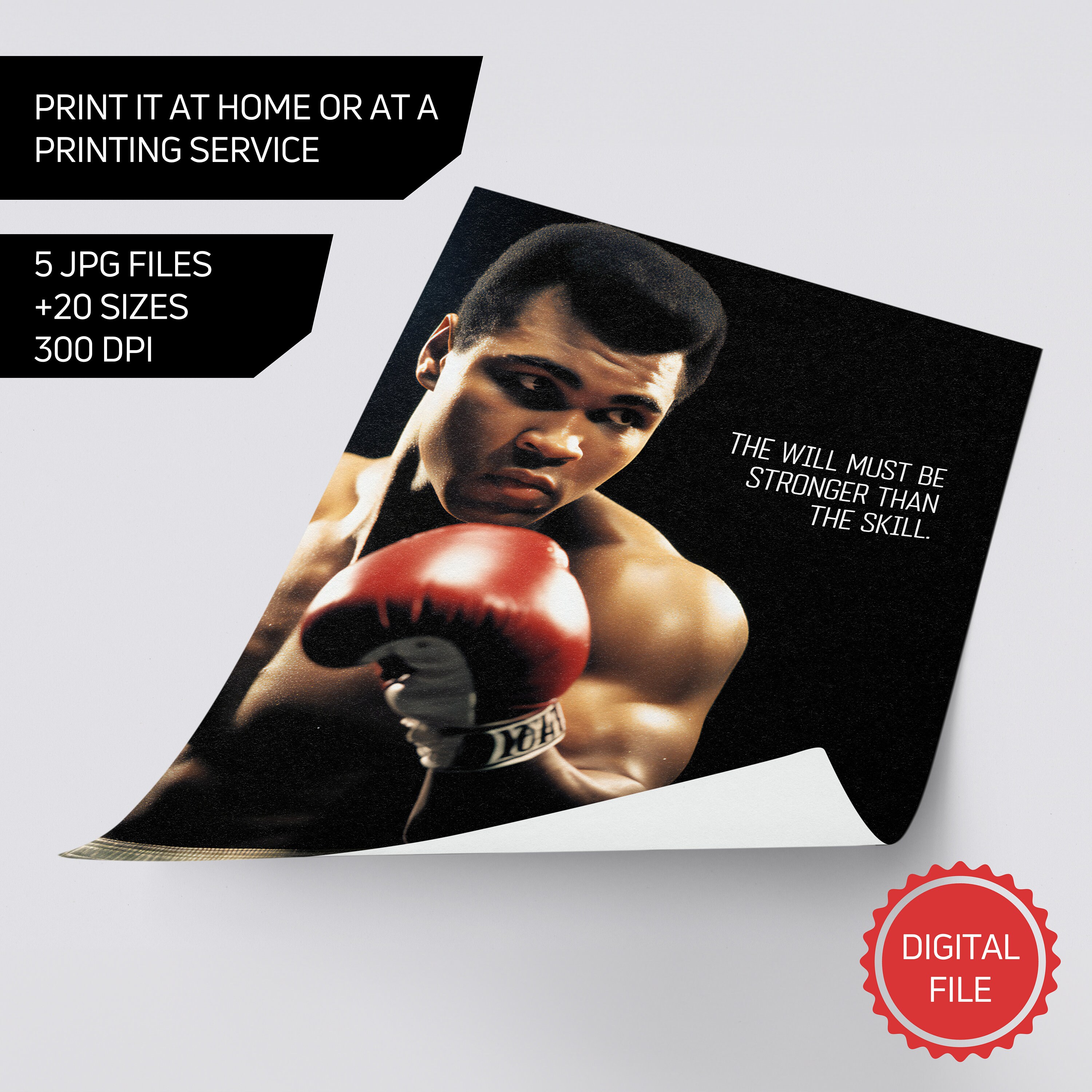 Muhammad Ali Poster Man Cave Boxing Gift for Him Muhammad Ali Printable ...