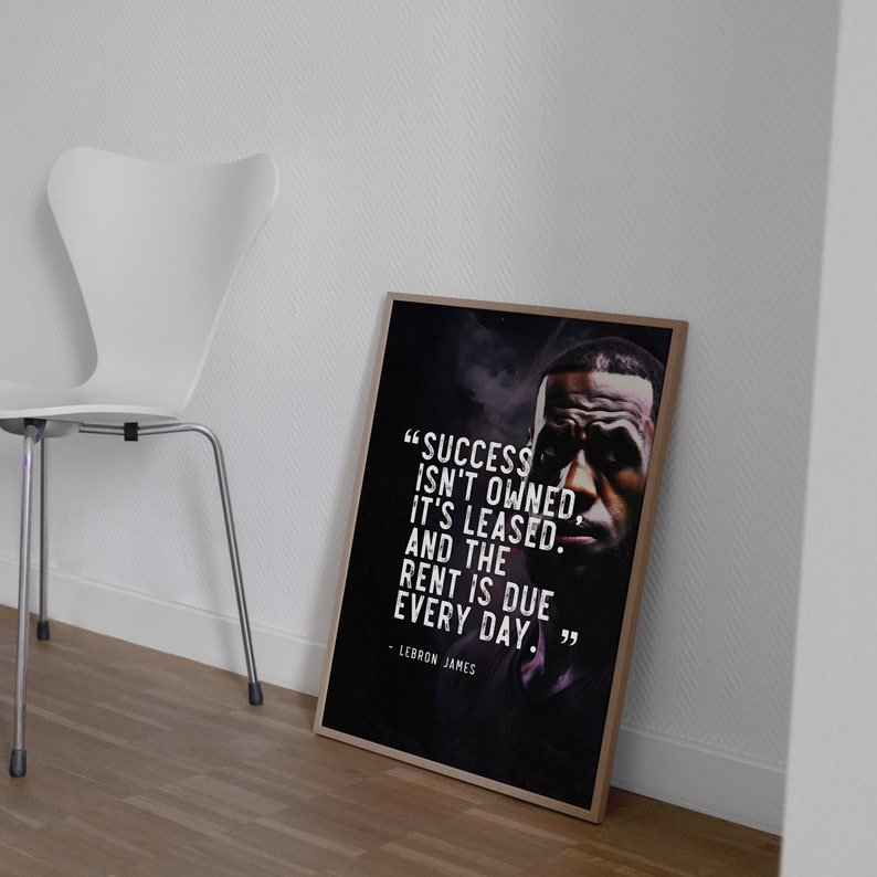 Lebron James Poster Inspirational Quote NBA Wall Art NBA Legend Lakers ...