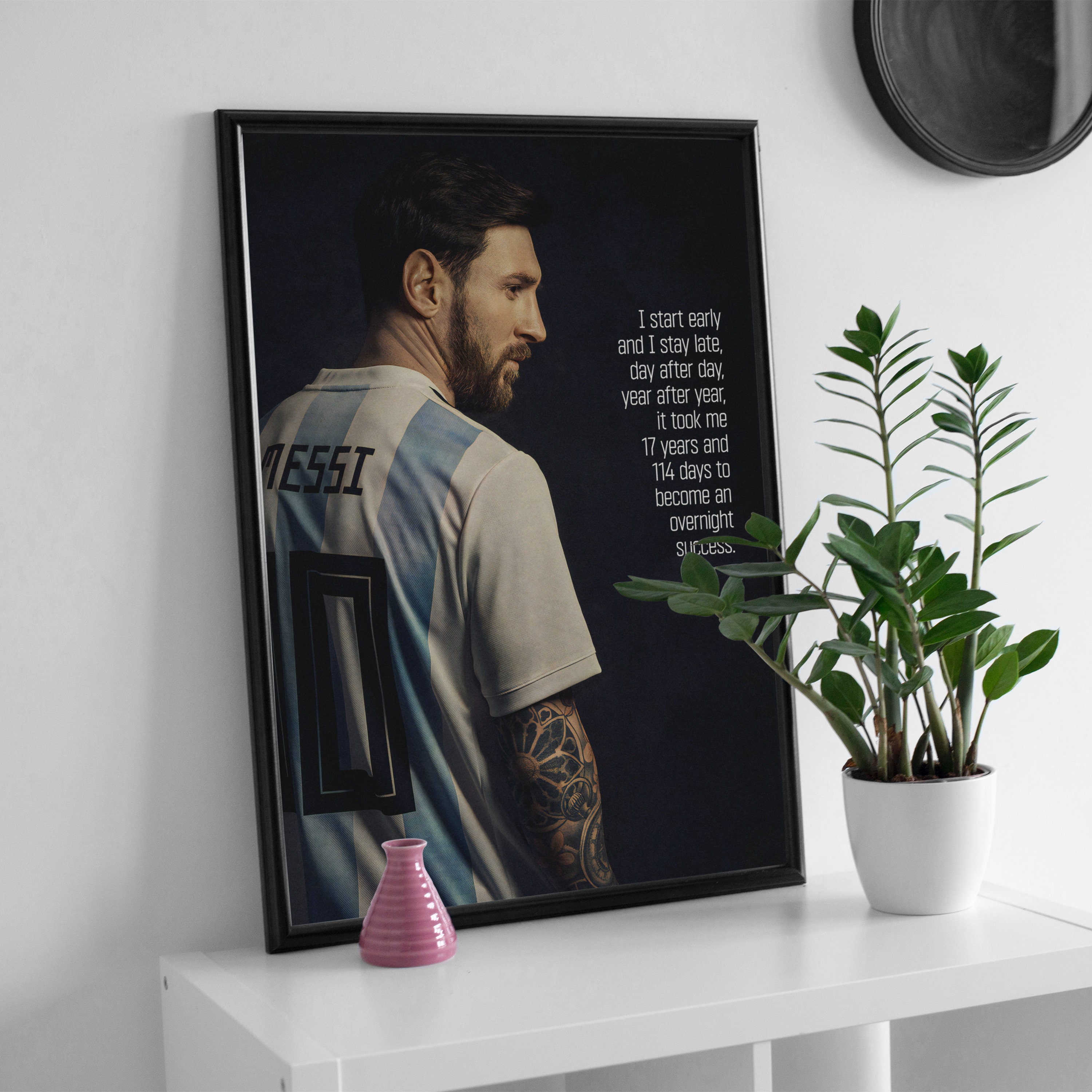 Lionel Messi Poster Soccer Jersey Argentina Poster Football Quote Messi ...