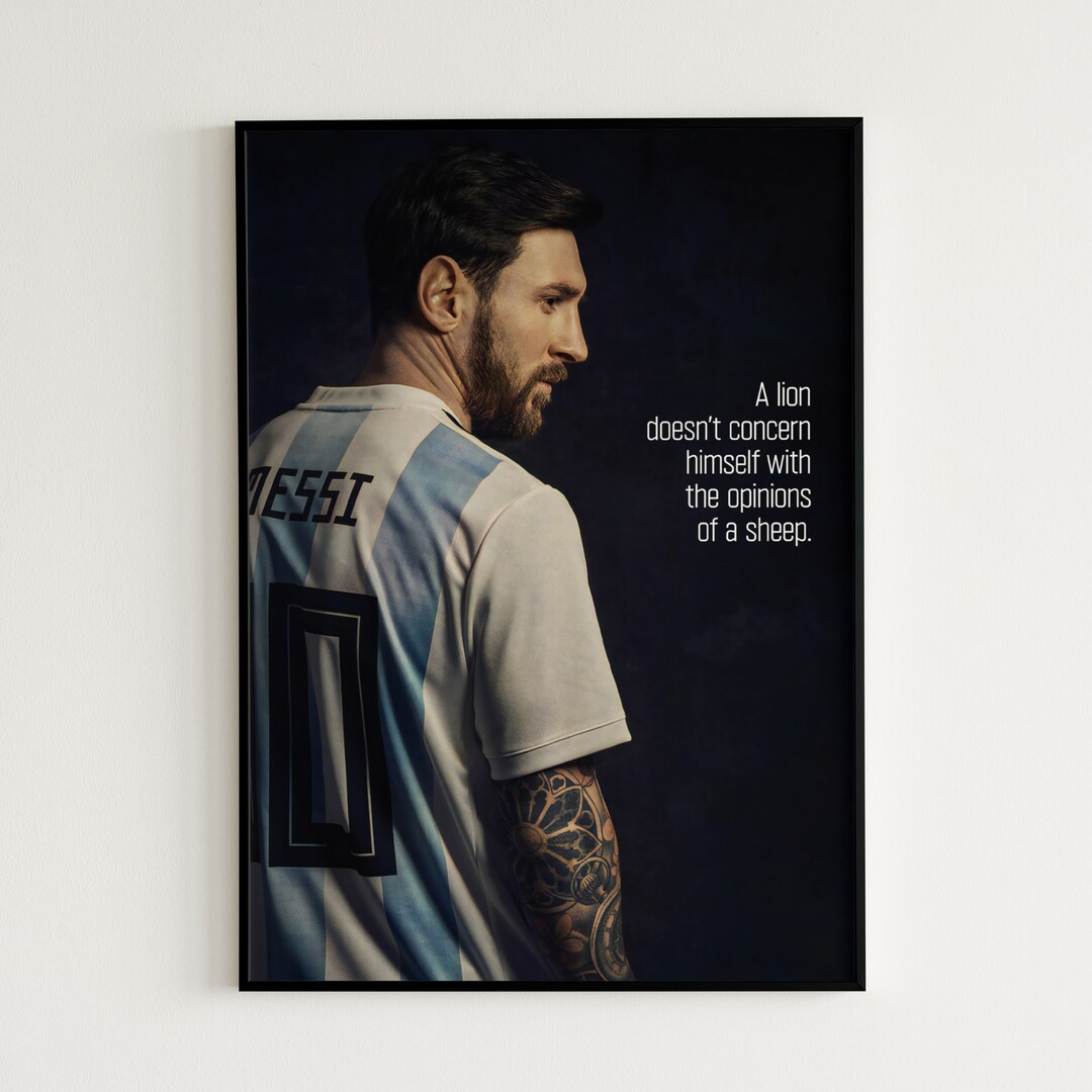 Lionel Messi Poster Soccer Jersey Argentina Poster Football Quote Messi ...